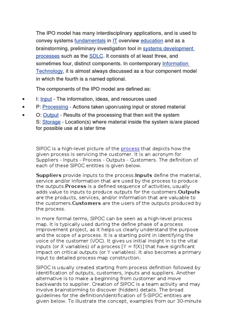 The IPO model has many interdisciplinary applications | Brainstorming ...
