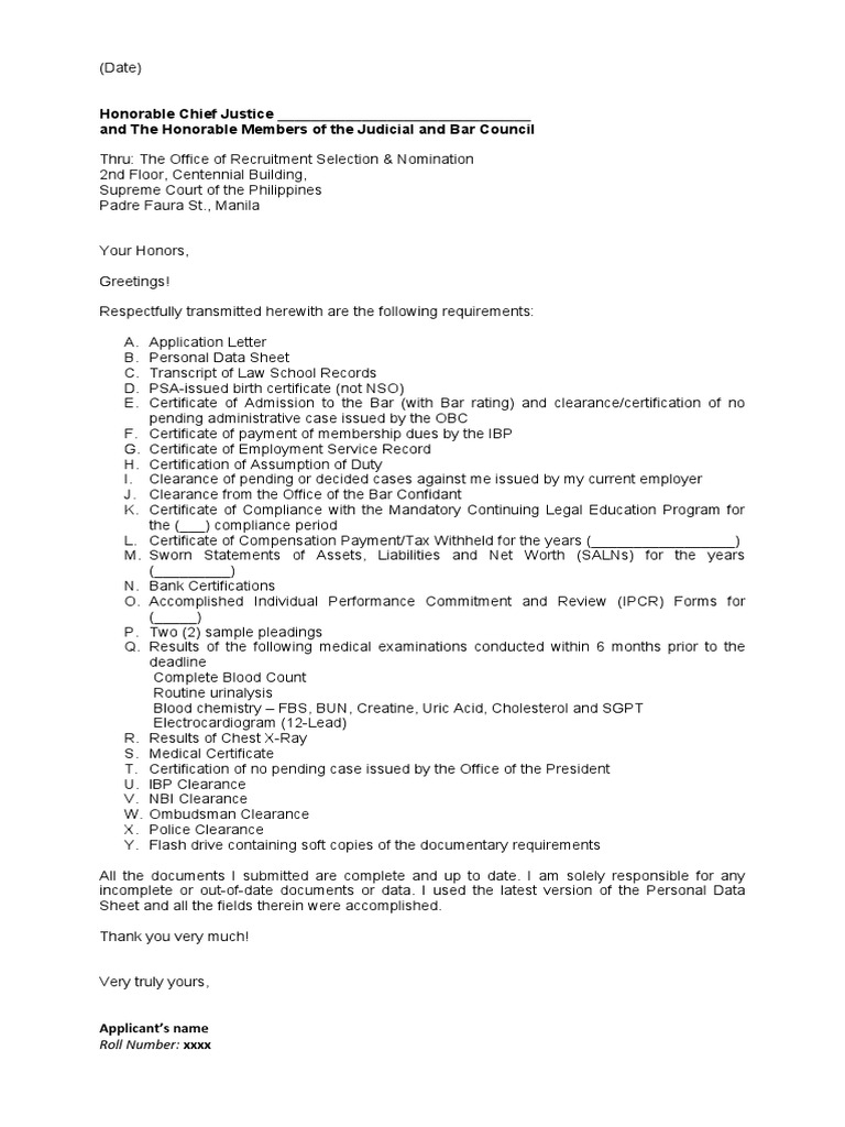 Transmittal Letter To JBC - Template | PDF