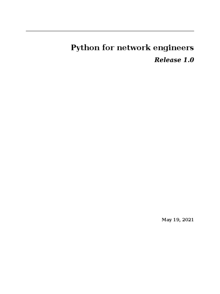 Python For Network Engineers | PDF | Regular Expression | Parameter ...