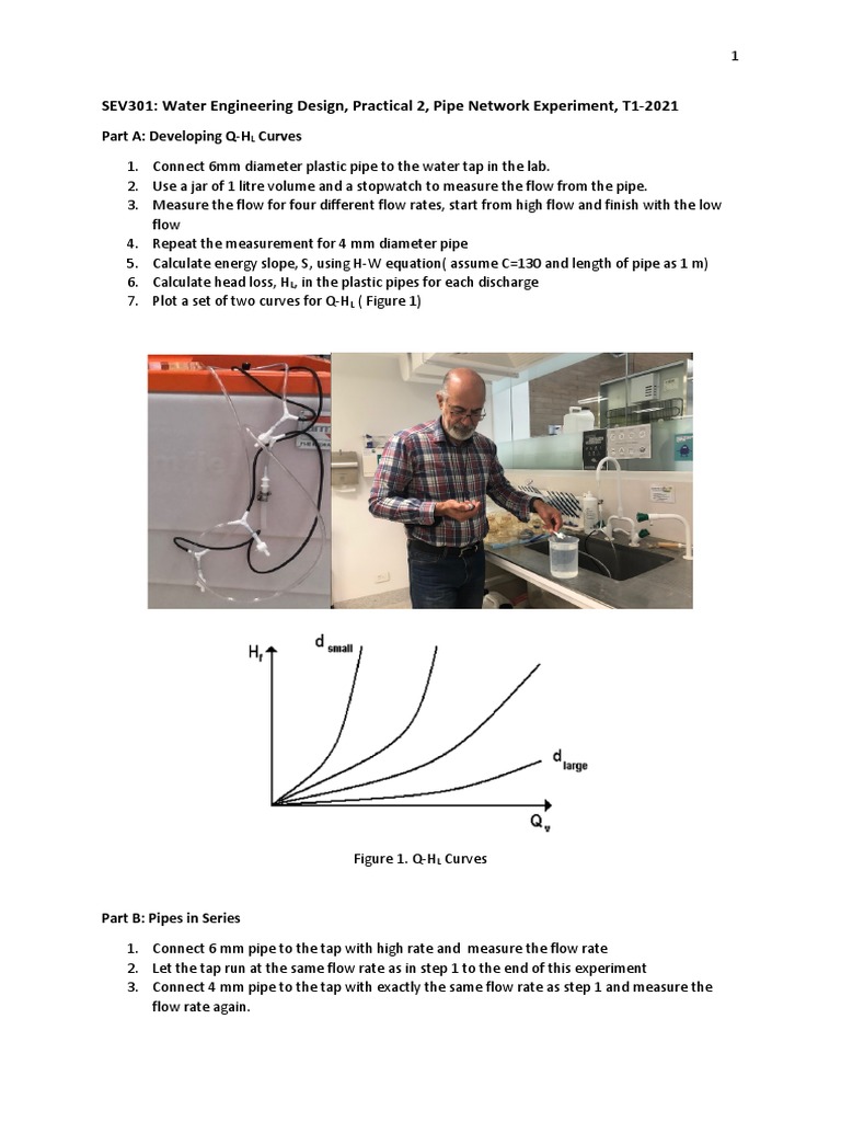 SEV301: Water Engineering Design, Practical 2, Pipe Network Experiment ...