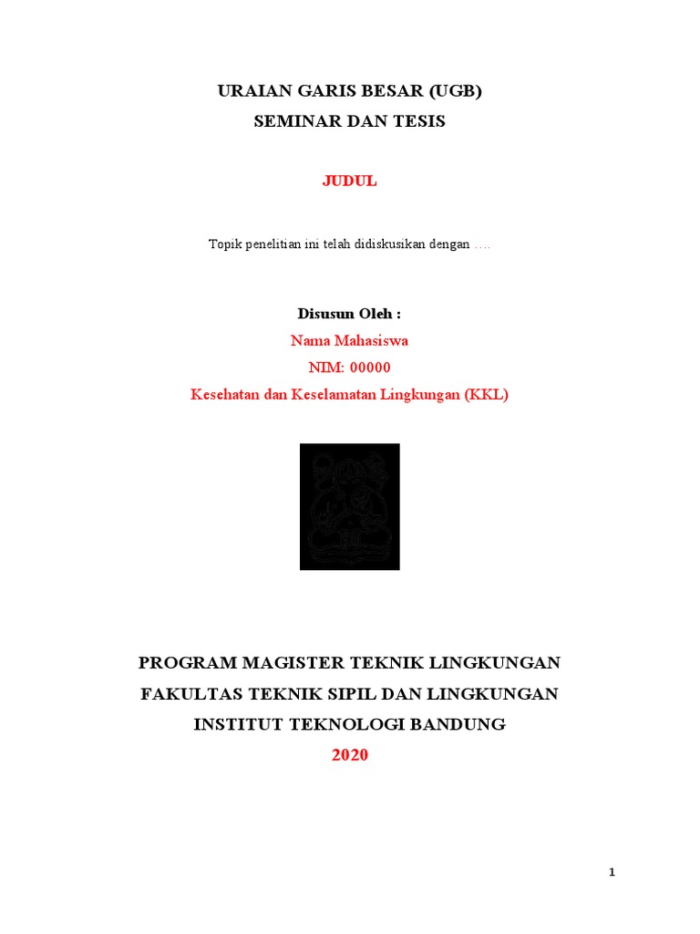 Panduan UGB Tesis Teknik Lingkungan | PDF