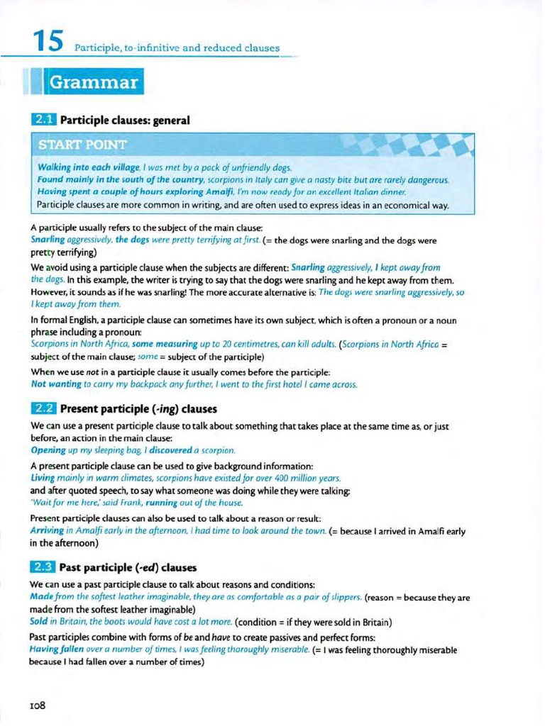 Participle and To-Infinitive Clauses | PDF