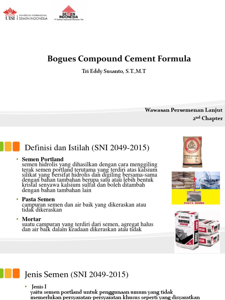 Bogues Compound Cement Formula | PDF