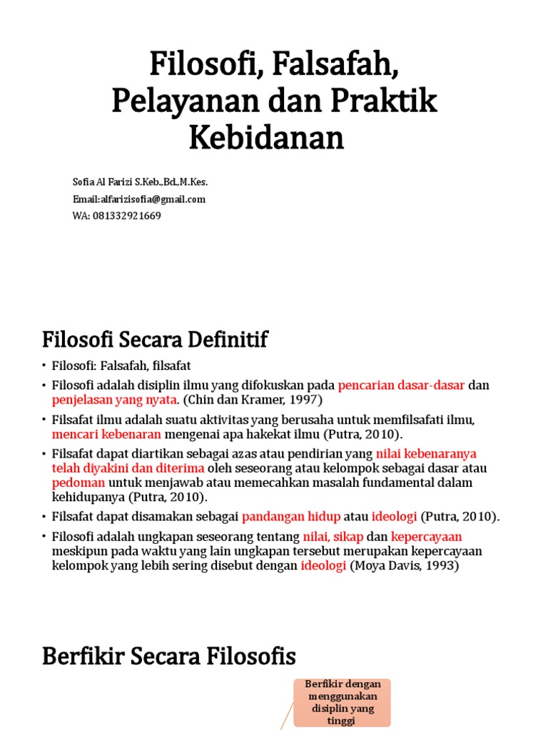 Filosofi, Falsafah, Pelayanan Dan Praktik Kebidanan | PDF ...