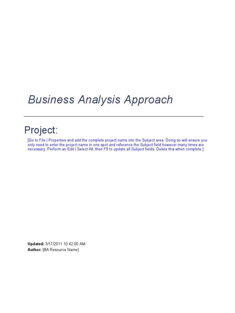 BA Approach | PDF | Business Analysis | Business Process