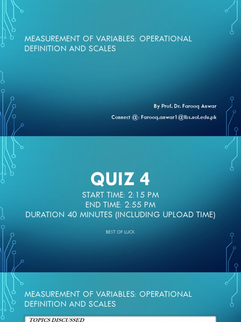 Measurement of Variables: Operational Definition and Scales | PDF ...
