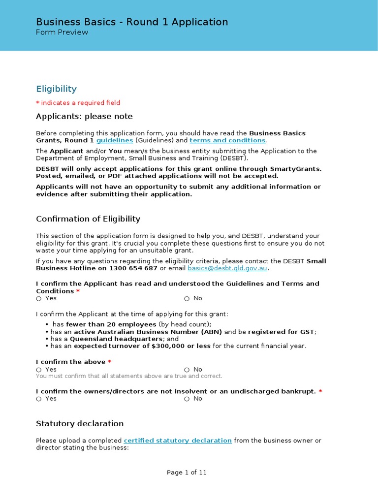 Business Basics Grant Application Guide | PDF | Employment | Banks