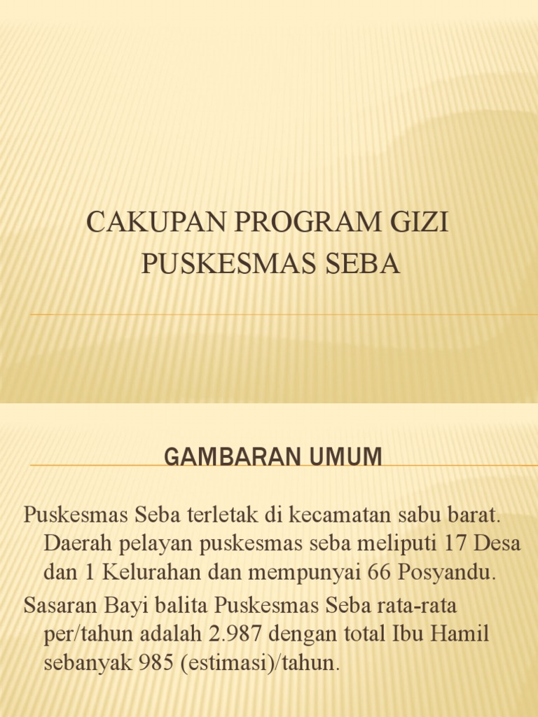 Cakupan Program Gizi | PDF