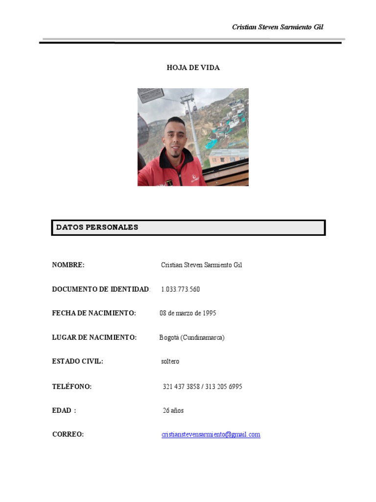 Hoja de Vida de Técnico Electricista | PDF | Bogotá | Educación avanzada