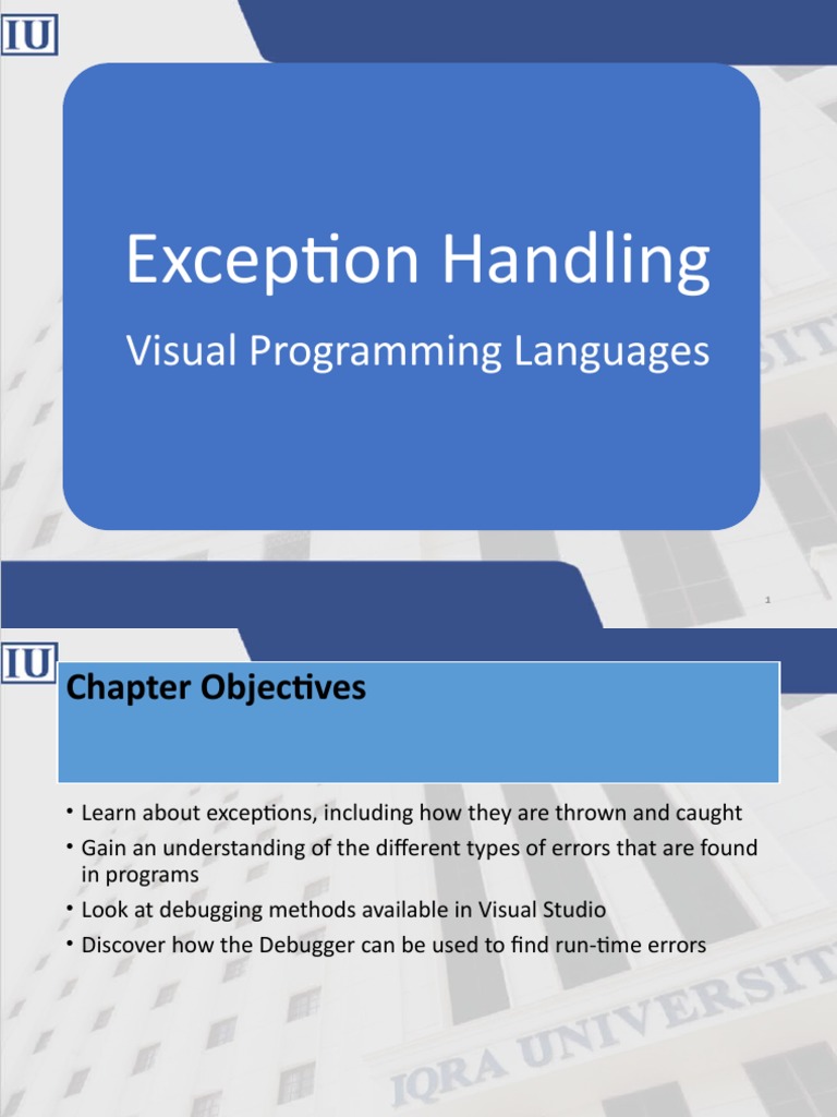 Exception Handling: Visual Programming Languages | Download Free PDF | Debugging | Information ...
