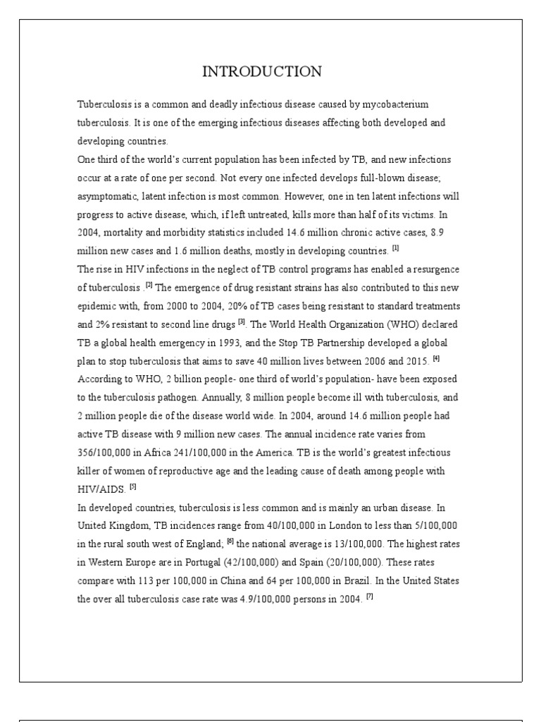 INTRODUCTION of Tuberculosis Final New | PDF | Tuberculosis | Infection