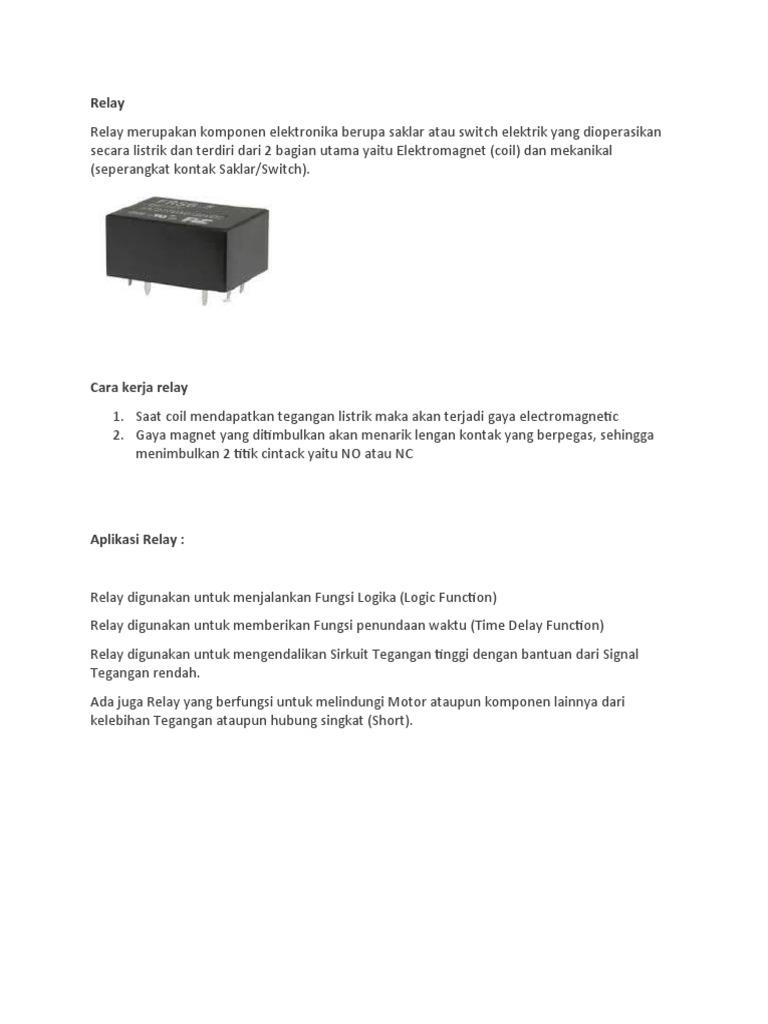 Struktur dan Tipe Relay Elektronik | PDF | Teknologi & Rekayasa