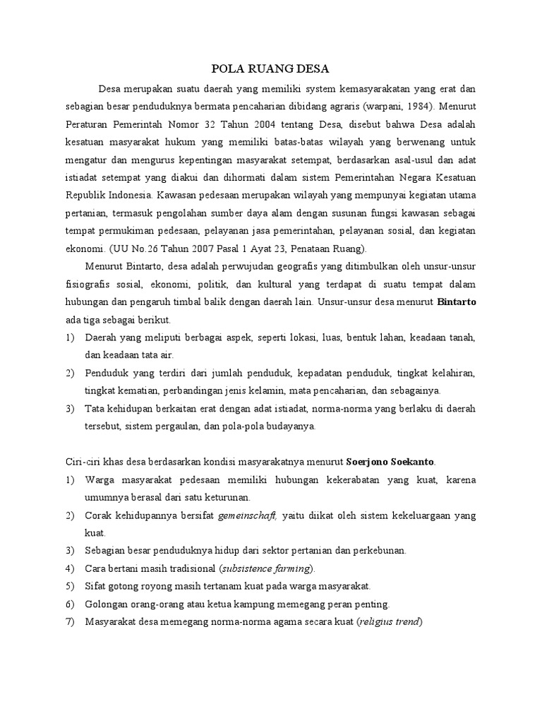 Pola Ruang Desa | PDF