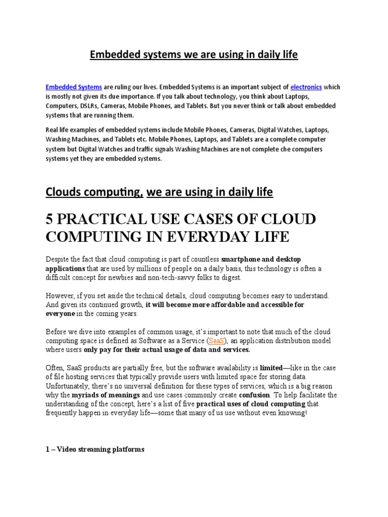 Everyday Embedded & Cloud Tech | PDF | Streaming Media | Cloud Computing
