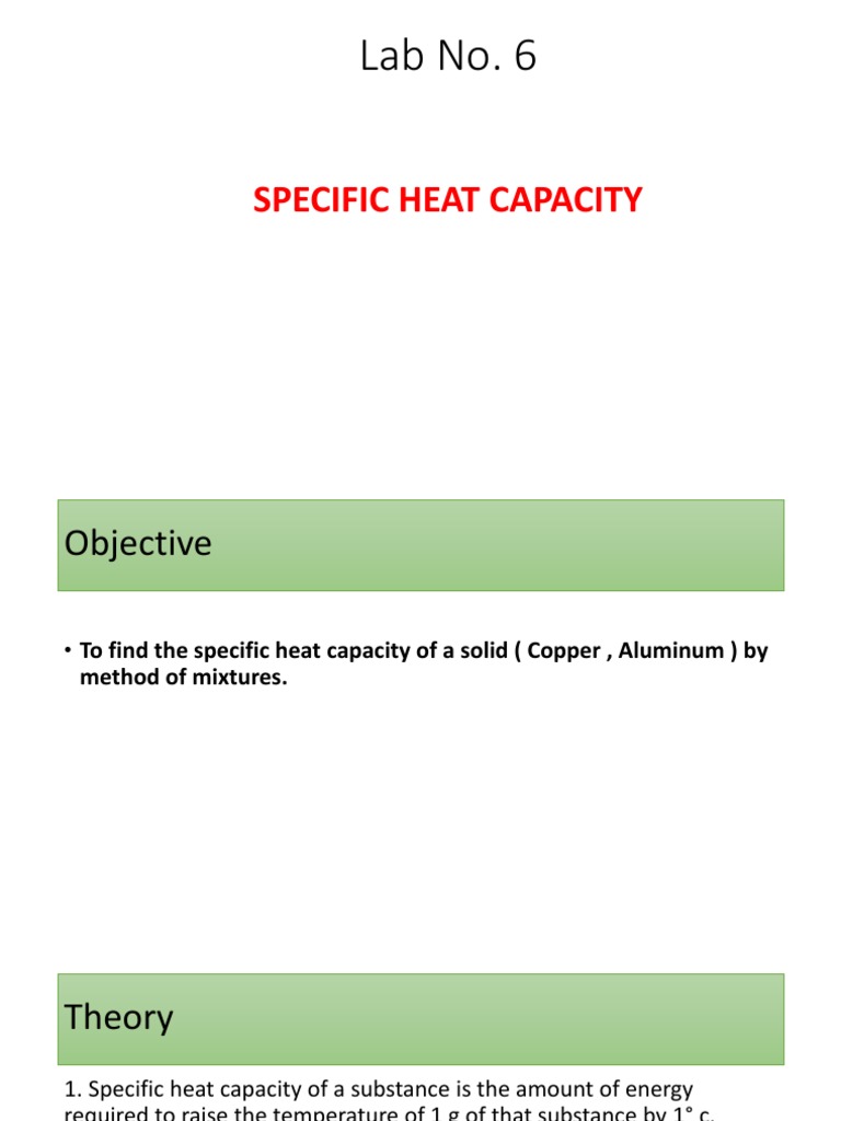 Lab No. 6: Specific Heat Capacity | PDF