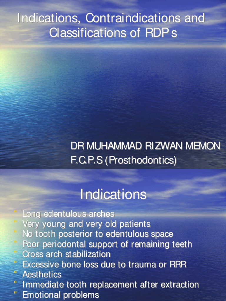 2-Indications, Contraindications and Classifications of RDP' | PDF ...