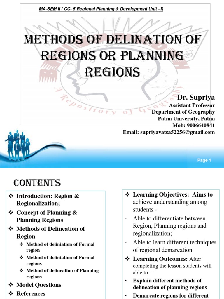 Method of Delinating Planning Regions | PDF | Area | Quantitative Research