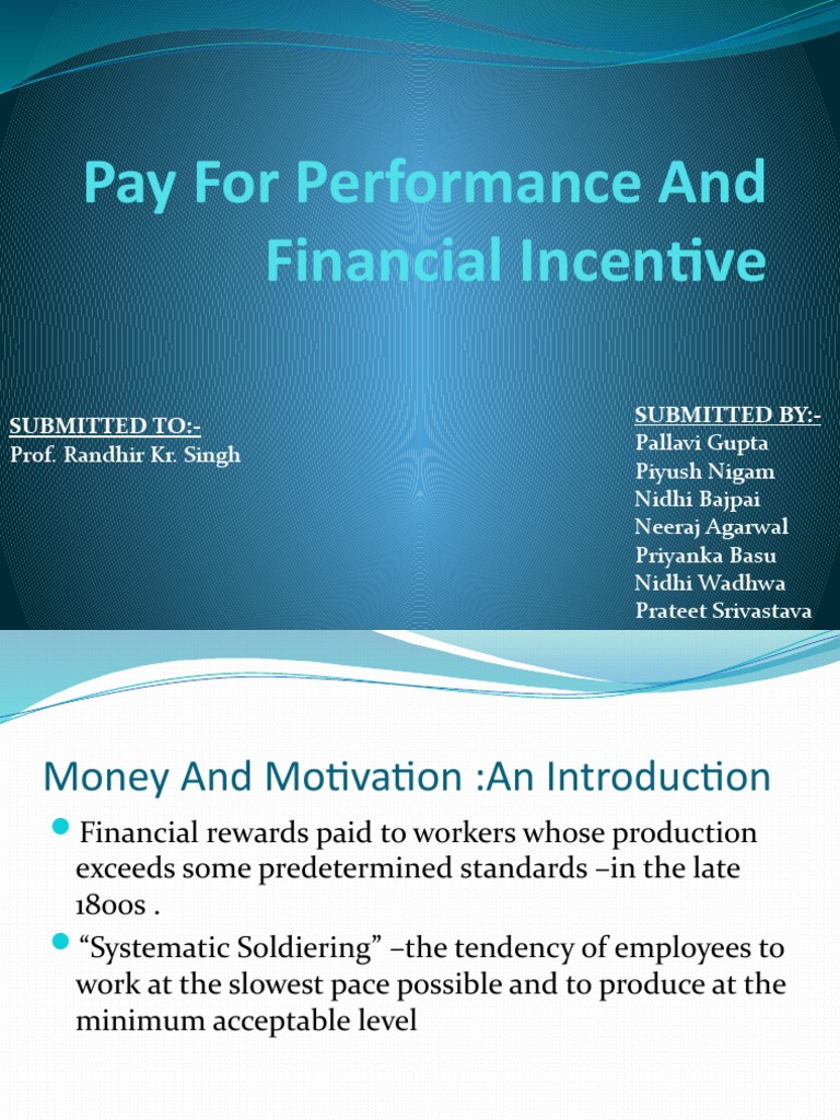 Pay-for-Performance Incentive Strategies | PDF | Motivation ...