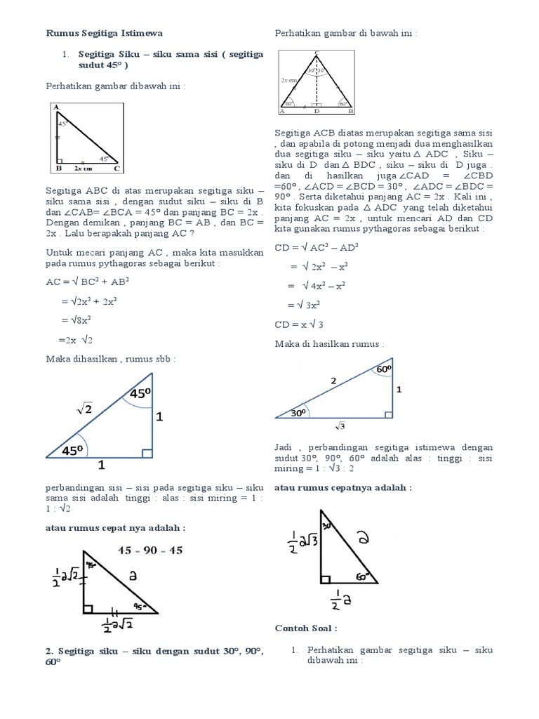 Rumus Segitiga Istimewa | PDF