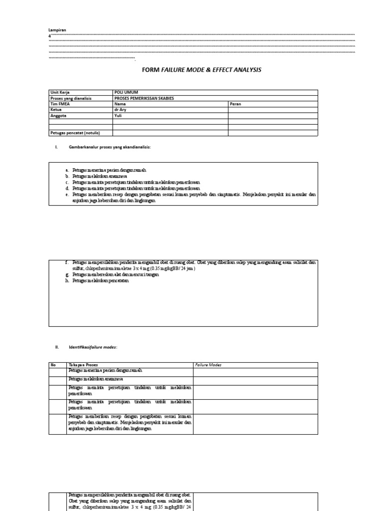Contoh Form Failure Mode - 1 | PDF | Reliability Engineering | Systems ...