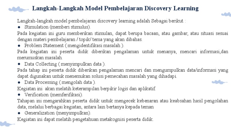 Langkah Model Pembelajaran Discovery Learning | PDF | Karier & Perkembangan