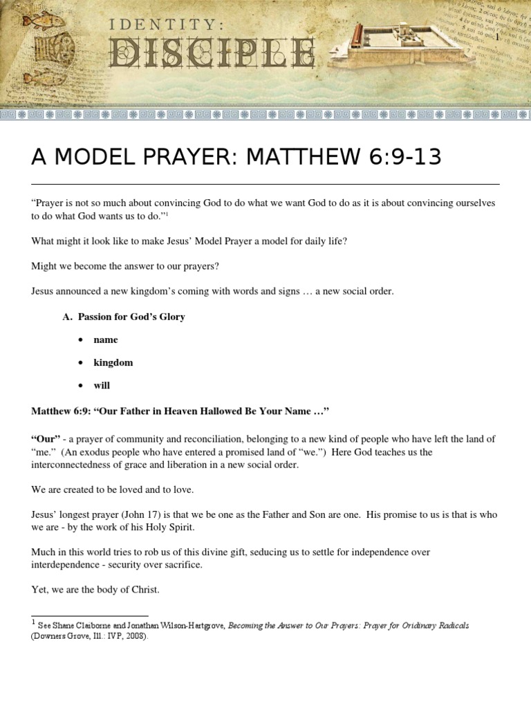A Model Prayer | PDF | Gospel Of Matthew | Jesus