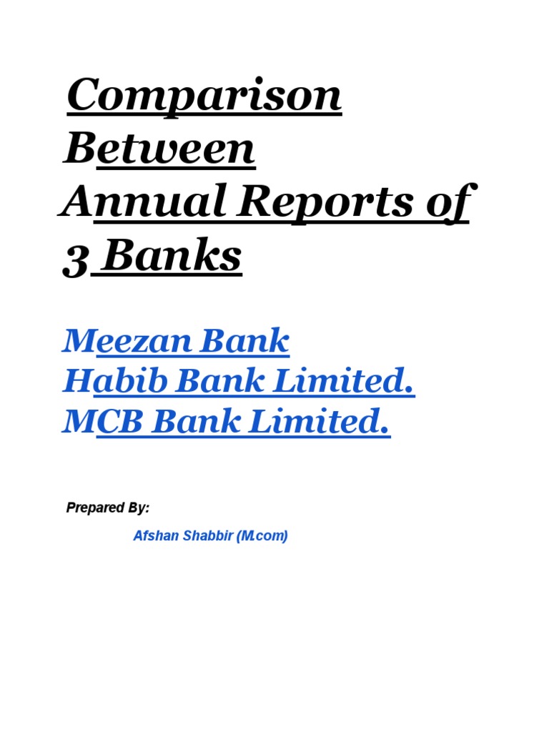 Comparison B-W Annual Reports | PDF | Banking | Banks