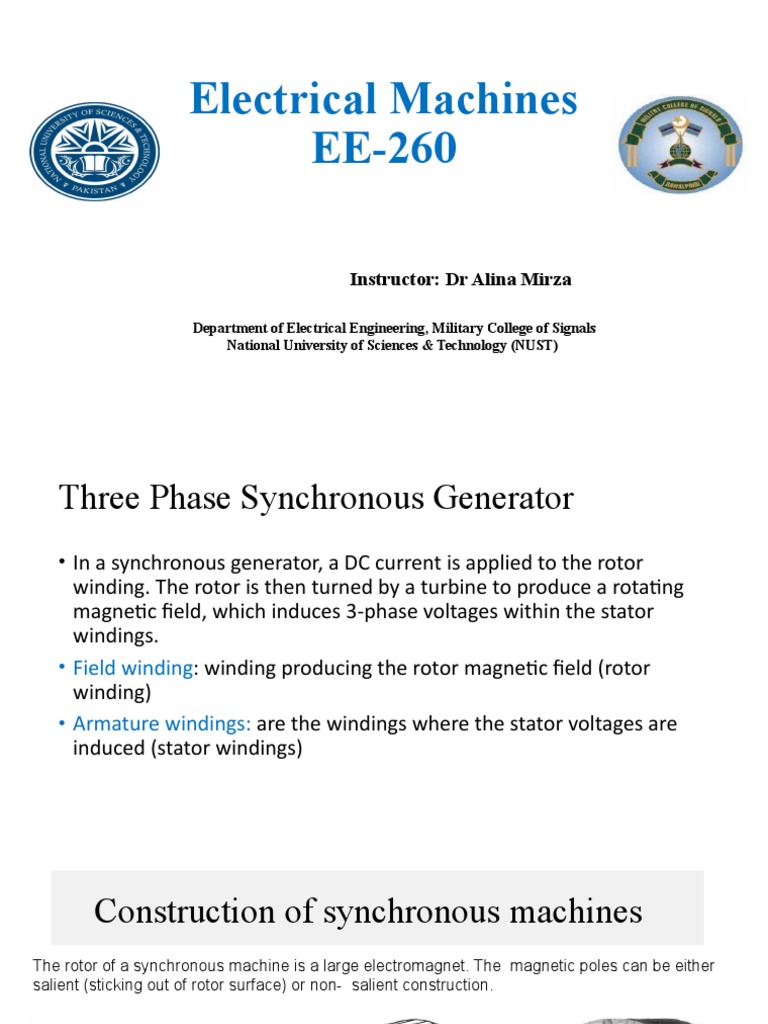 Electrical Machines - Synchronous Generator | PDF | Electric Generator ...