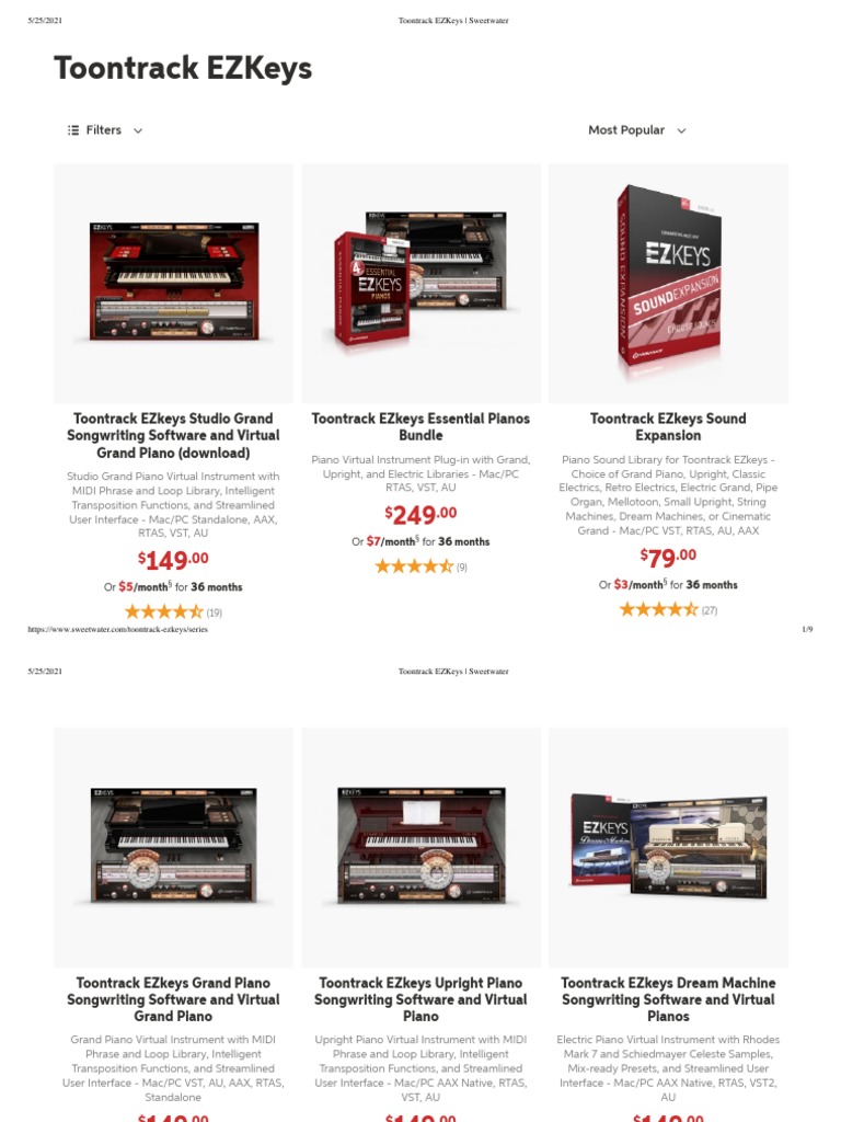 Toontrack EZKeys - Sweetwater | PDF | Piano | Keyboard Instruments