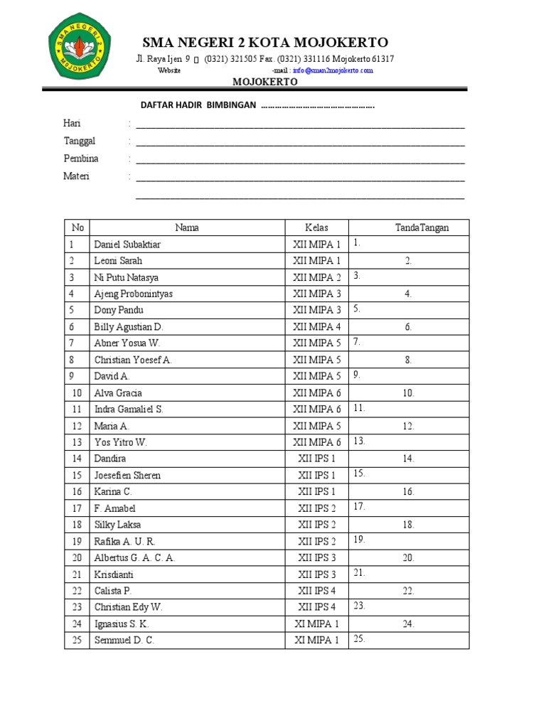 Absensi DBL 2019-2020 | PDF