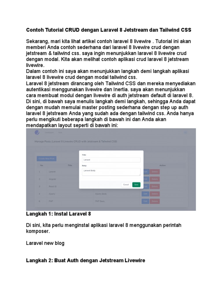 Laravel 8 Livewire JS CRUD With Jetstream | PDF | Komputer | Teknologi & Rekayasa