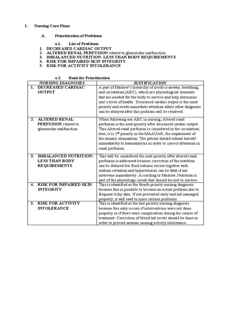 Updated - Prioritization of Problems | PDF | Kidney | Perfusion