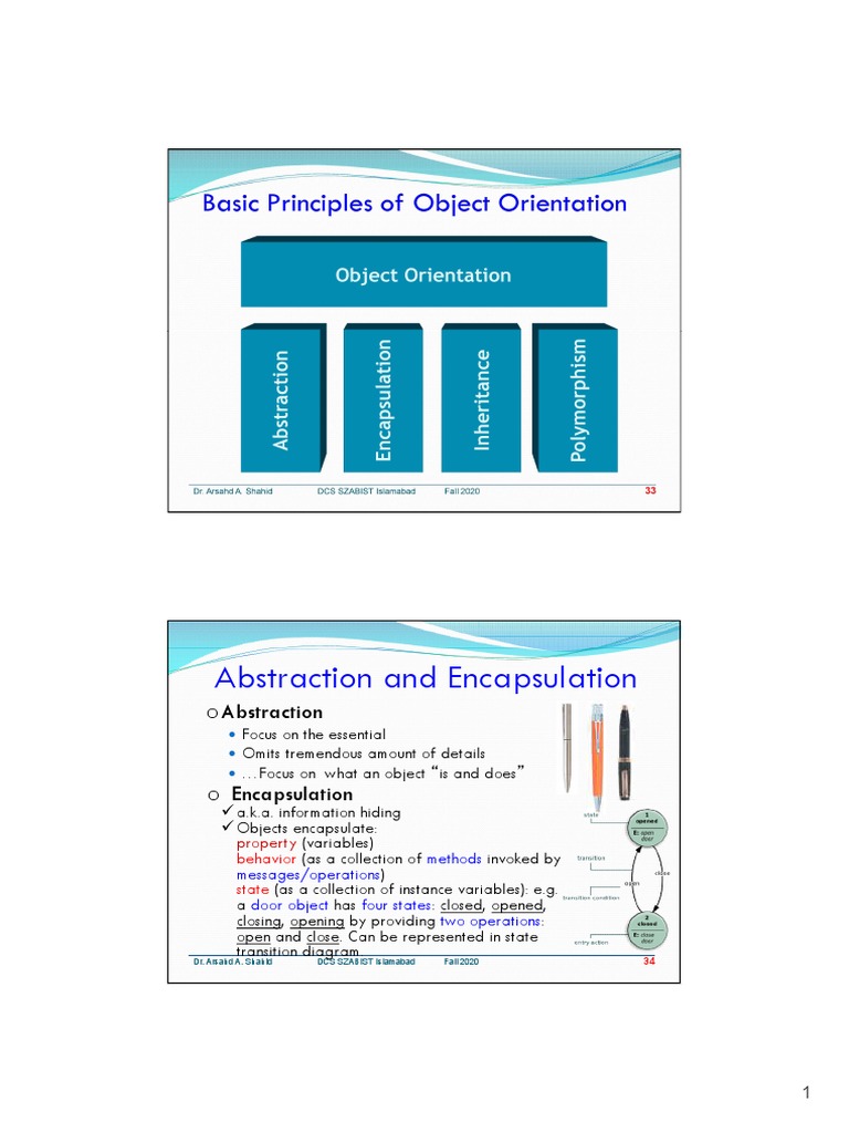 Abstraction And Encapsulation Basic Principles Of Object Orientation Download Free Pdf