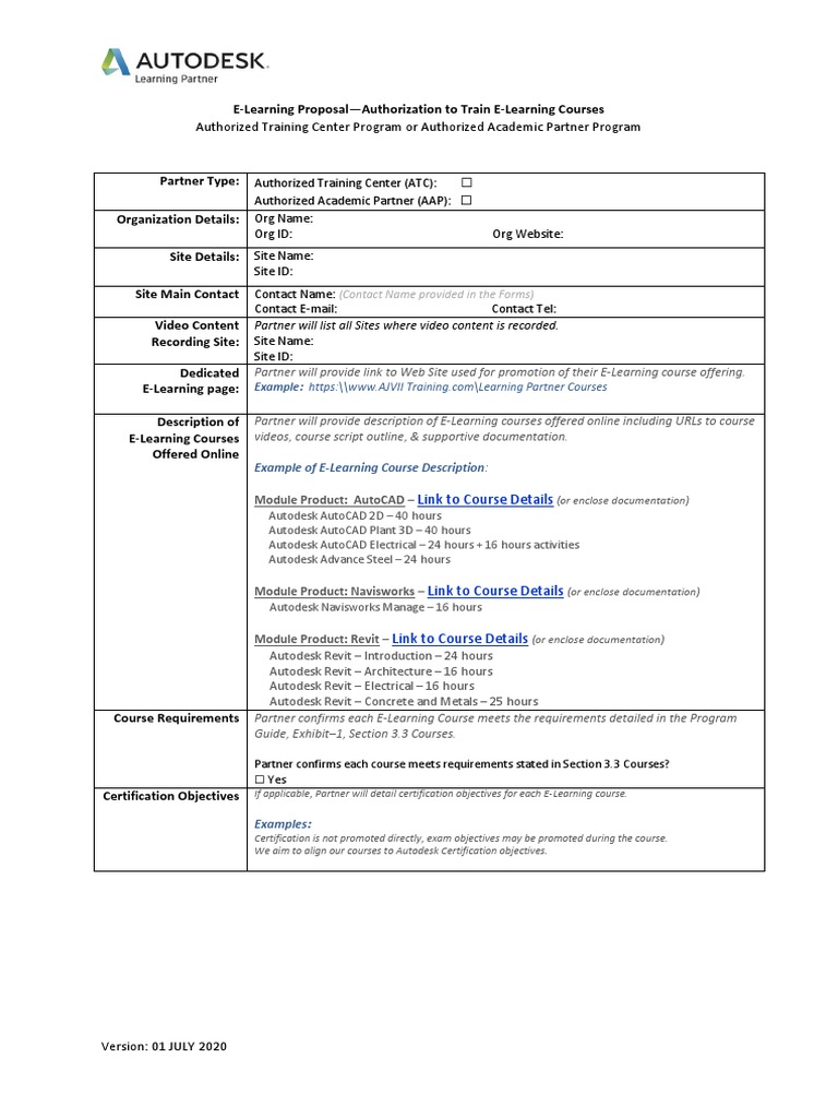 Form - Online and E-Learning Proposal Authorization | PDF | Educational ...
