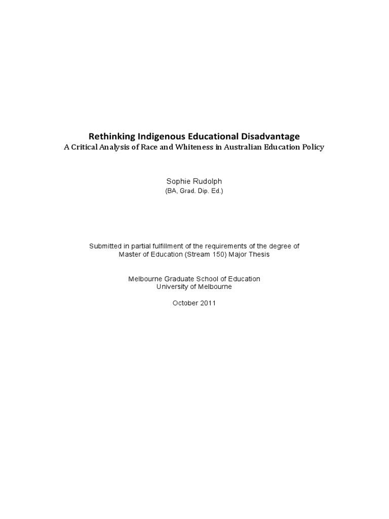 Educational Disadvantage | PDF | Whiteness Studies | Indigenous Australians