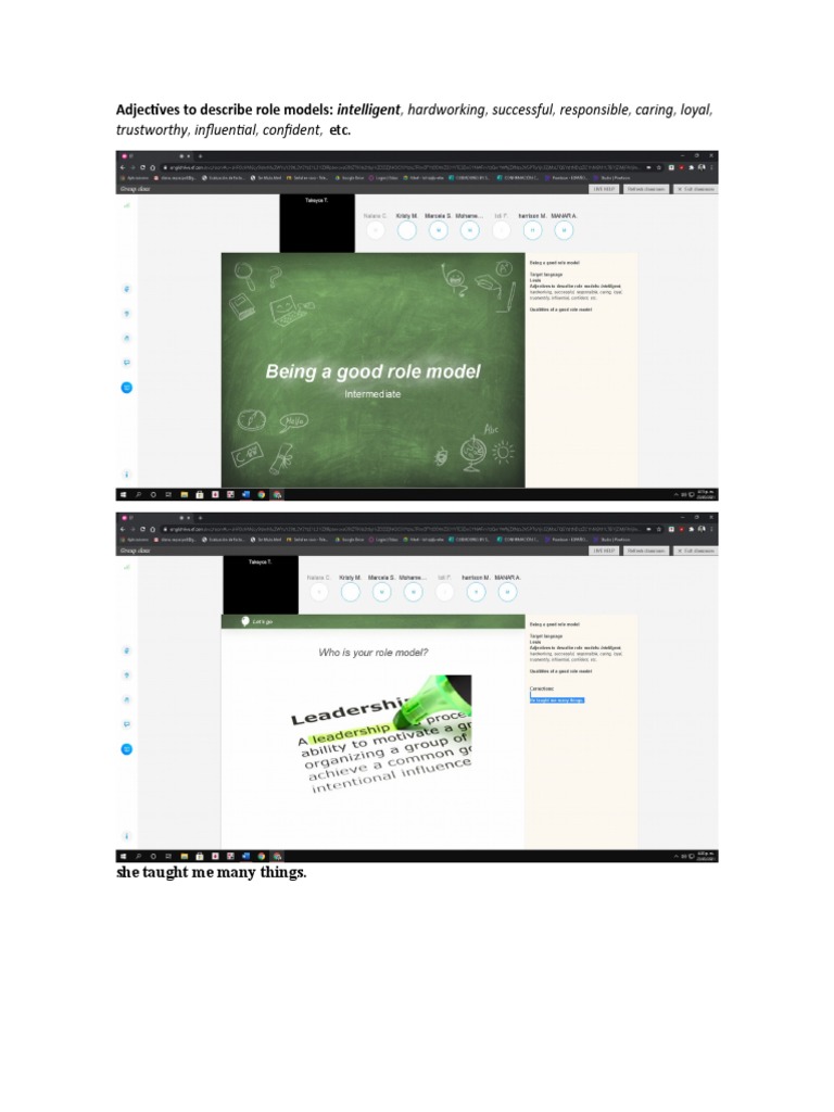 Adjectives To Describe Role Models | PDF
