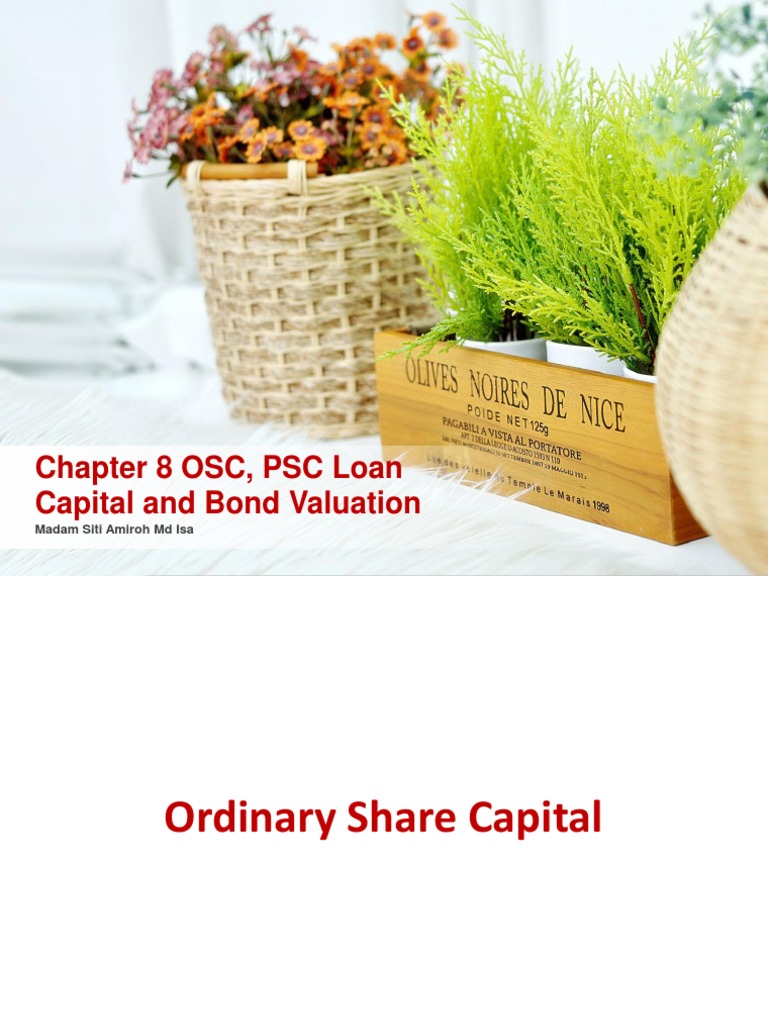 Chapter 8 OSC PSC, Loan Capital and Bond Valuation | Download Free PDF ...