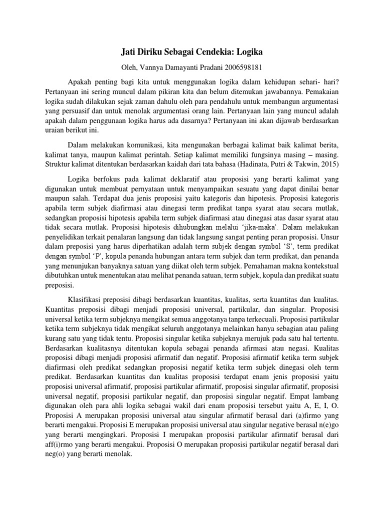 Jati Diriku Logika 2 | PDF