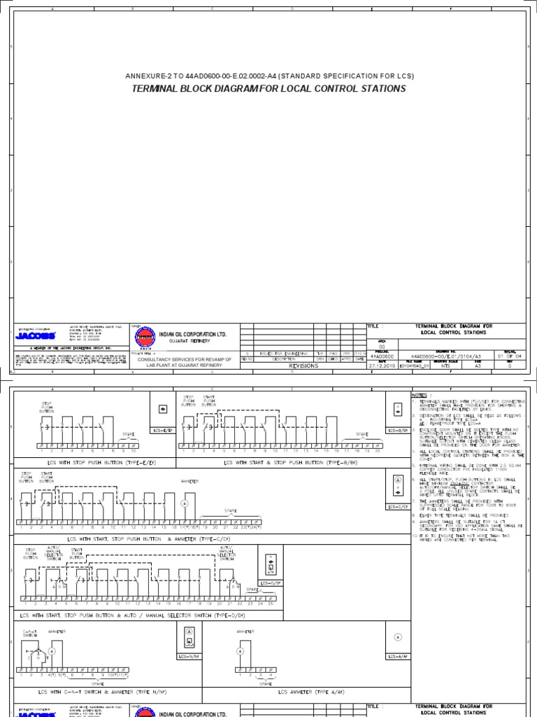 Terminal Block Diagram and Specifications for the Local Control Station ...