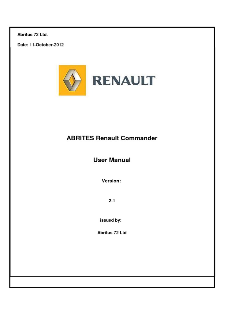ABRITES Commander For Renault Manual | PDF | Usb | Databases