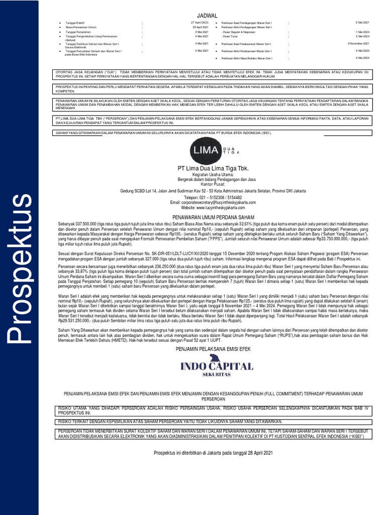 16 - Lucy Prospektus Ipo 2021 | PDF