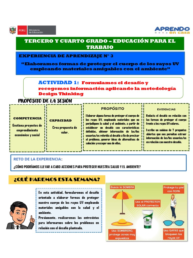III. EXPERIENCIA DE APRENDIZAJE - 3ERA - MAYO 17 - 05-21 EPT 4° Grado.2021 | PDF | Iniciativa ...