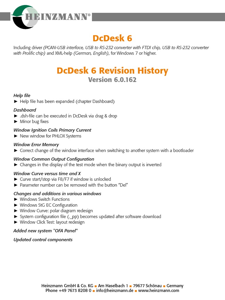 LAY DcDesk 6 Revision History | PDF | Parameter (Computer Programming) | Ignition System