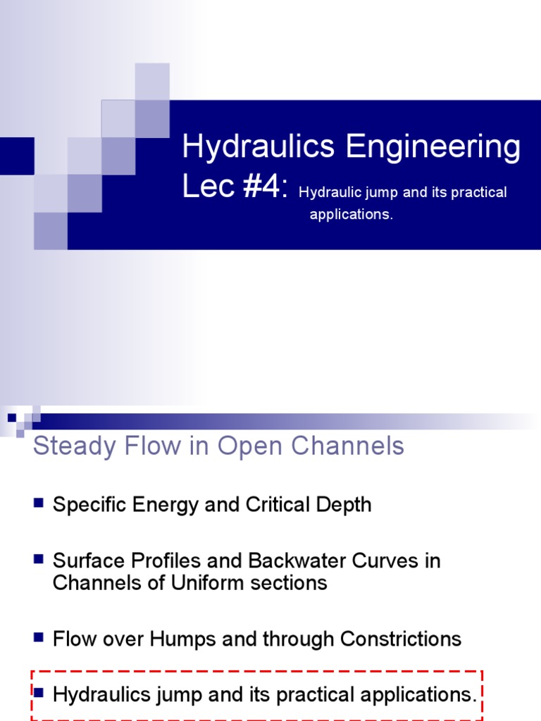 Hydraulic Jump: Theory and Applications | PDF | Physical Sciences ...
