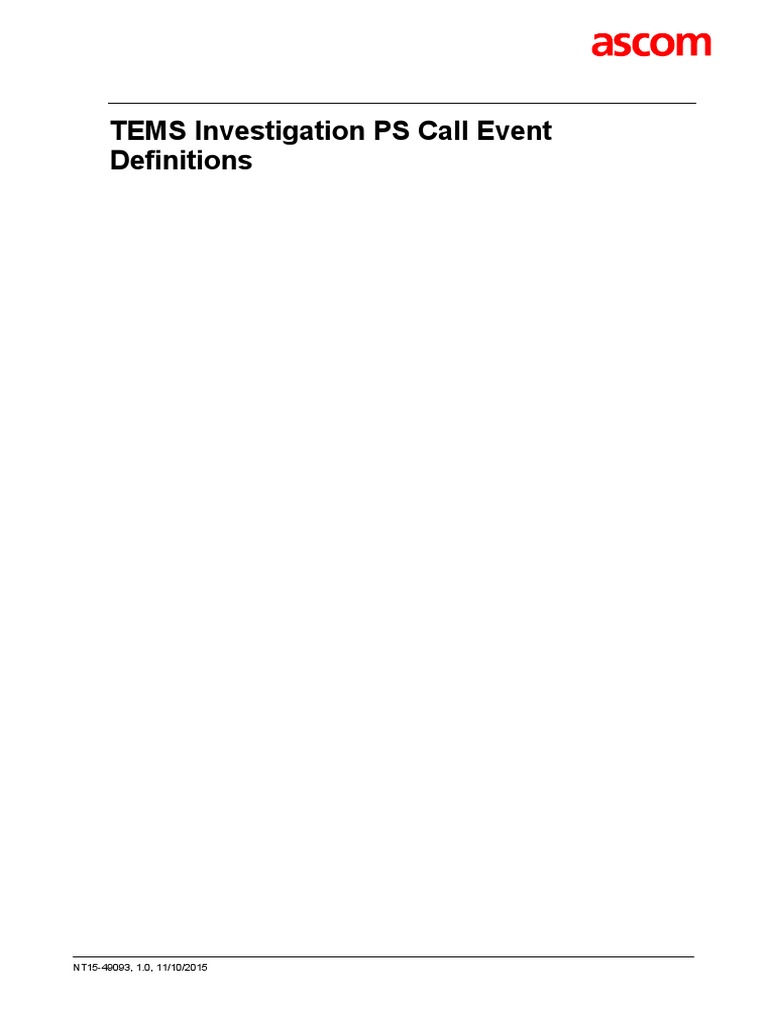 TEMS Investigation PS Call Event Definitions | PDF | Session Initiation ...