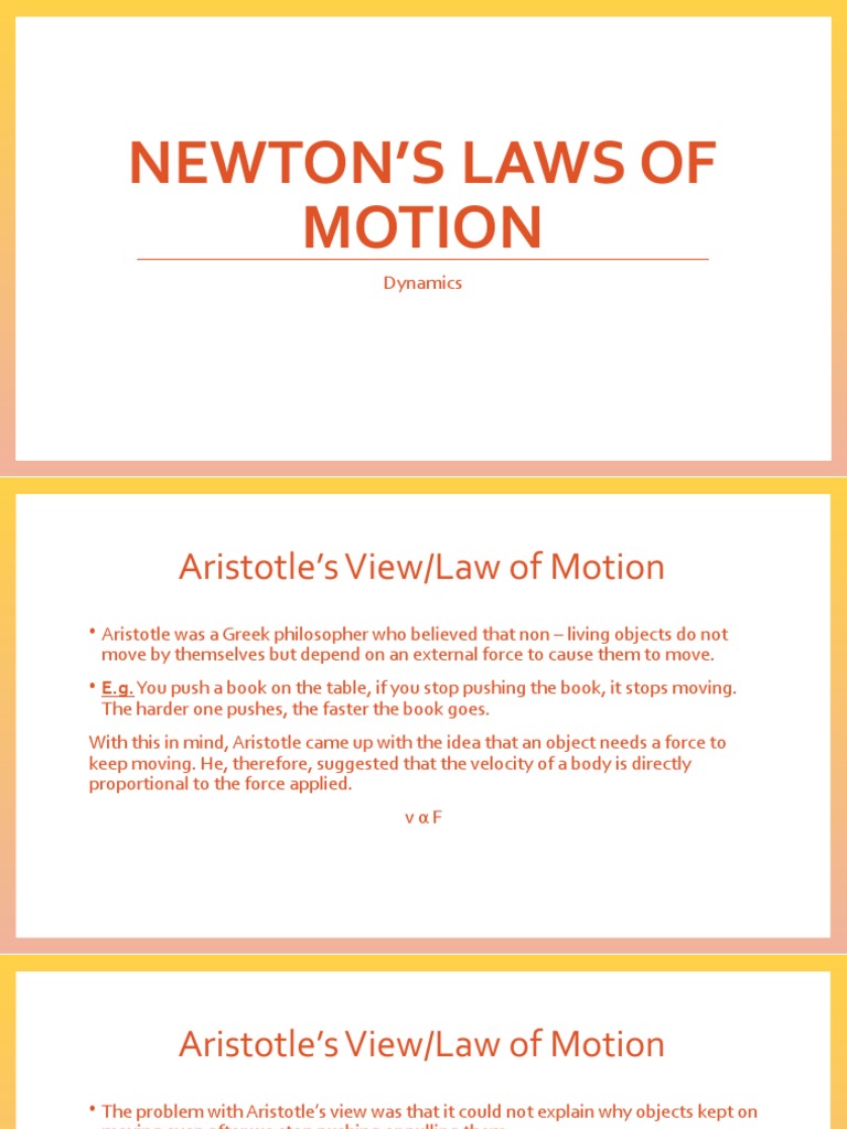 Newton'S Laws of Motion: Dynamics | PDF | Newton's Laws Of Motion | Inertia
