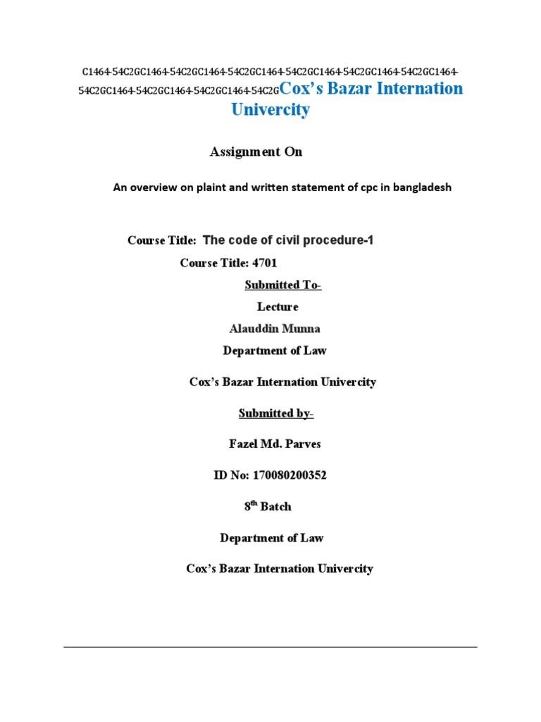Overview of Plaint and Written Statement in CPC | PDF | Pleading | Lawsuit