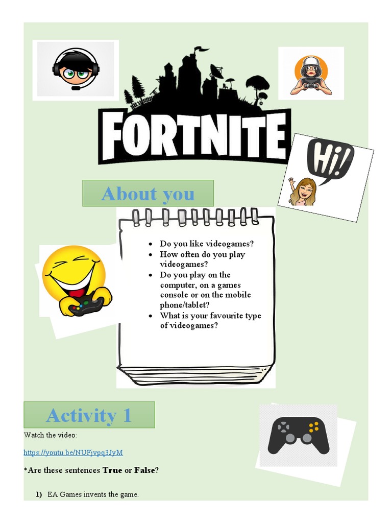 Present Tensefortnitevideo Games Reading Comprehension Exercises 127242 ...