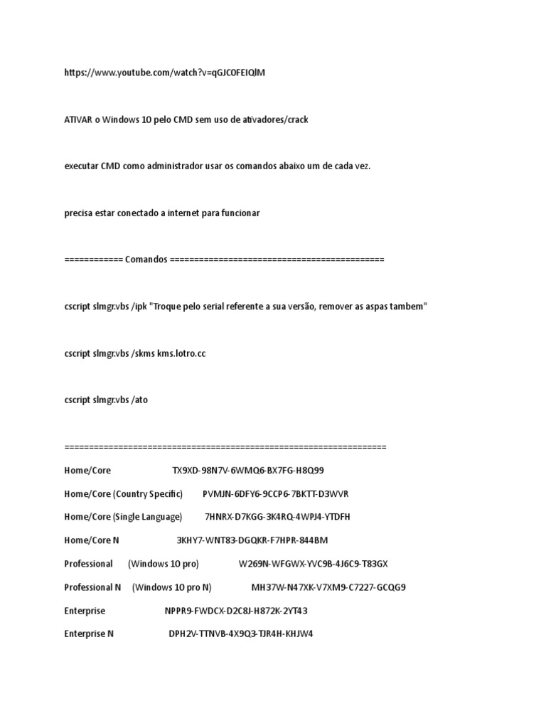 Ativar Windows 10 Pelo Cmd Pdf