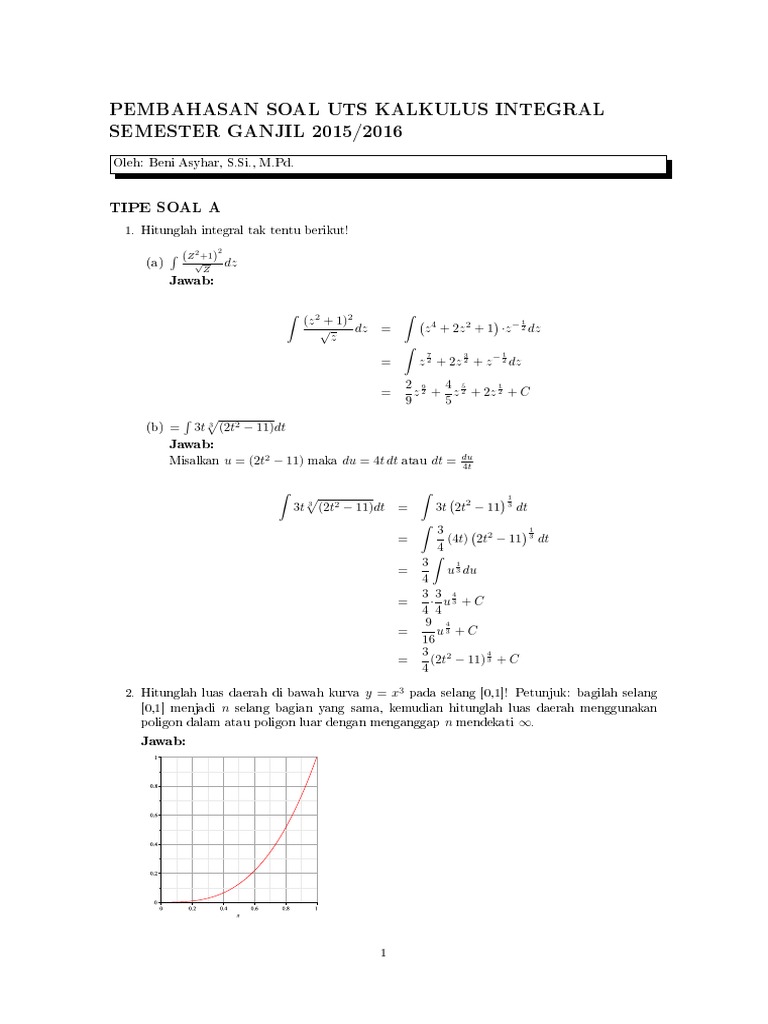 Pembahasan Uts Kalkulus Integral | PDF